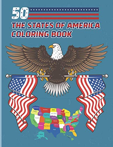 50 The States Of America Coloring Book: A great geography gift for kids ...