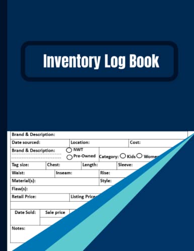 Inventory Log Book: Book Keeping Log for Small Business , Large and ...