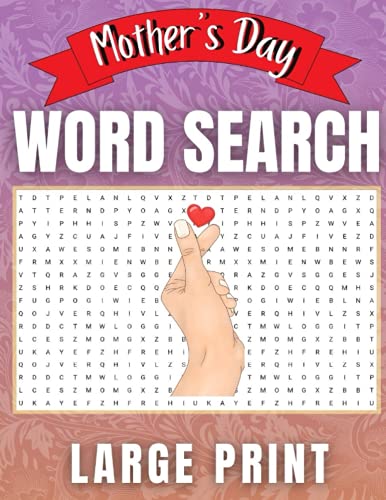 Mother's Day Word Search Large Print: 50 Puzzles with Solutions | Word ...