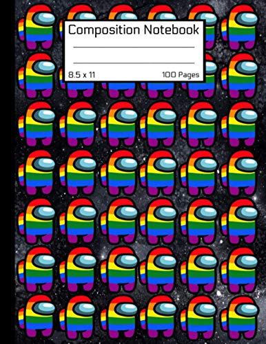 Among Us Composition Notebook: Awesome LGBTQ+ Book Rainbow BLACK SPACE ...