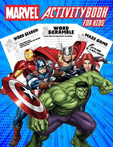 Marvel Activity Book For Kids: A Fun Experience To Relieve Stress And ...