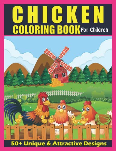 CHICKEN COLORING BOOK FOR CHILDREN: Cute chicken coloring book for ...