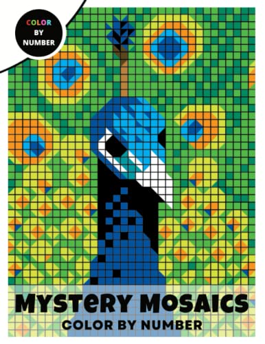 Mystery Mosaics Color By Number: Pixel Art For Adults and Kids with ...