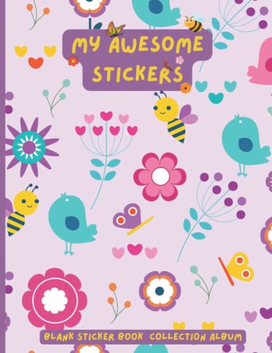 My Awesome Stickers Blank Sticker Book Collection Album: Collection ...