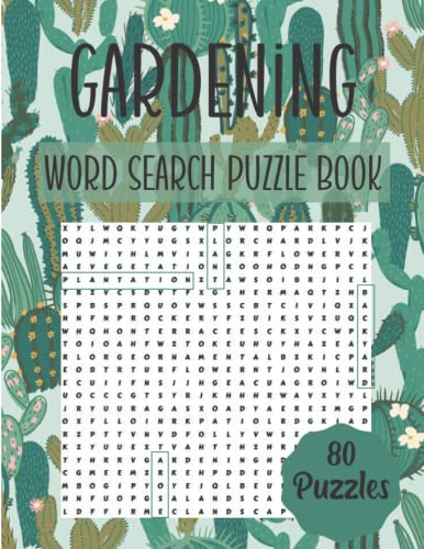 Gardening Word Search Puzzle Book 80 Puzzles: Large Print Word Find ...