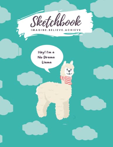 Llama Sketchbook: Cute Llama Sketchbook for Drawing, Doodling, Writing ...