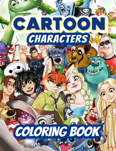 250+ Cartoon Characters Coloring Book: Coloring Book with Beautiful and ...
