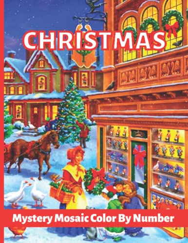 Christmas Mystery Mosaics Color by Number: Unique Design Christmas ...