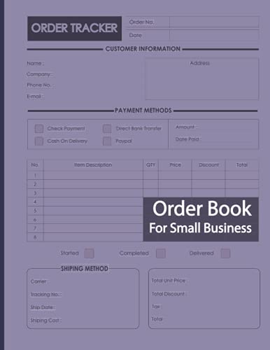 Order Book For Small Business: Record Book Keep Track of Your Customer ...