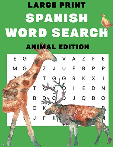 Large Print Spanish Word Search Animal Edition: 42 word search puzzles ...