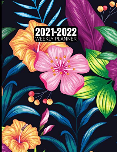 2021-2022 Weekly Planner: Tropical Floral 2 Year Daily Weekly Planner ...