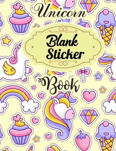 Blank Sticker Book: Blank sticker Girl Unicorn, sticker books for boy ...