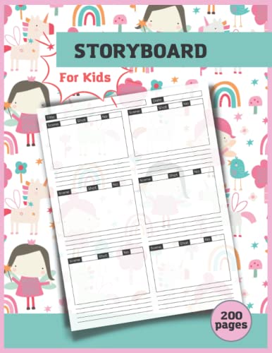 Storyboard For Kids: Blank Storyboard Notebook - 6 Panels 200 Pages 8.5 ...