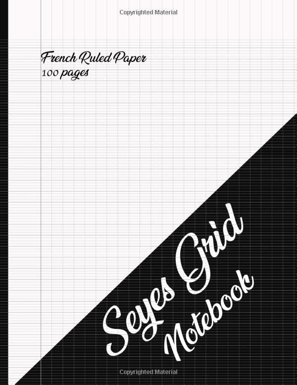 Seyes Grid Notebook: 100 Pages of french ruled graph paper book for ...