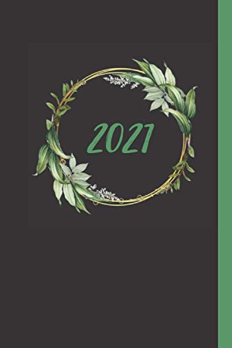 Notebook for 2021 and calendar, premium design on cover black / 6x9 ...