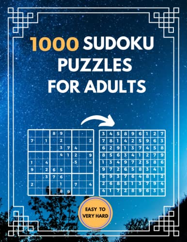 1000 Sudoku Puzzles For Adults: Easy, Medium, Hard and Very Hard by Jha ...