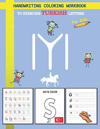 Handwriting coloring workbook to exercise turkish letters for kid: Hand ...