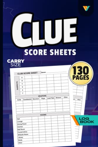 Clue Score Sheets Log Book: Carry Size Clue Paper Sheets Refills ...