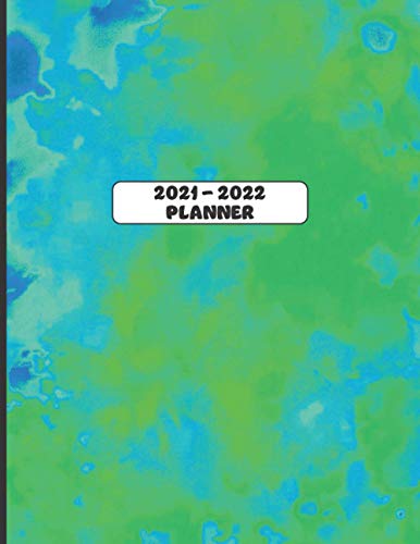 2021-2022 Monthly Calendar: Tie Dye Planner Organizer Green and Orange ...