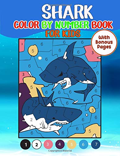 Shark Color By Number Book For Kids: The Fun and Easy Activity Game ...