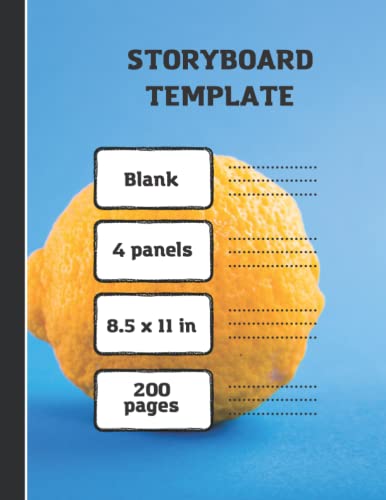 Storyboard Template: Blank Storyboard Notebook - 4 Panels 200 Pages 8.5 ...