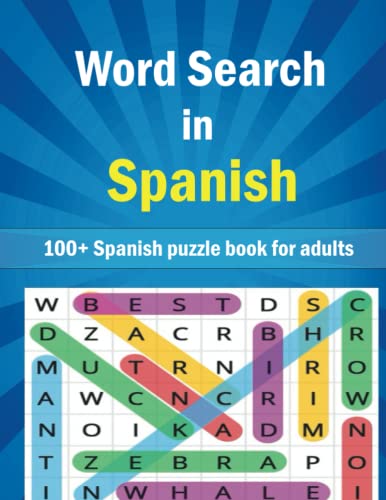 Word search in spanish, 100+ Spanish puzzle book for adults: Large ...
