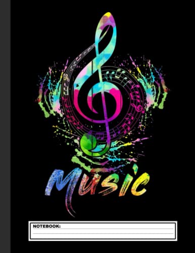 Funky Colorful Music Treble Clef Musical Note Notebook: Lyrics Notebook ...