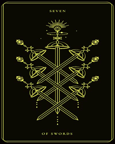 Seven of Swords: Yellow Tarot Card, Tarot Card Journal, Divination ...