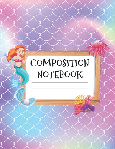 Mermaid composition notebook: Beautiful Mermaid Notebook For Home ...