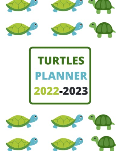 Planner Turtle 2022 2023: Yearly goals 24 Months Calendar Schedule ...