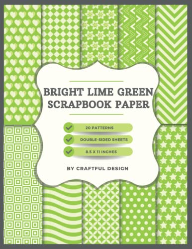 Bright Lime Green Scrapbook Paper: 20 Lime Green Patterns Scrapbooking ...