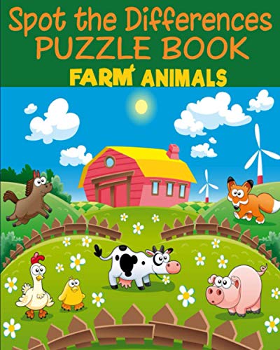 Spot The Differences Puzzle Book_ Farm Animals: Find 7-10 Differences ...