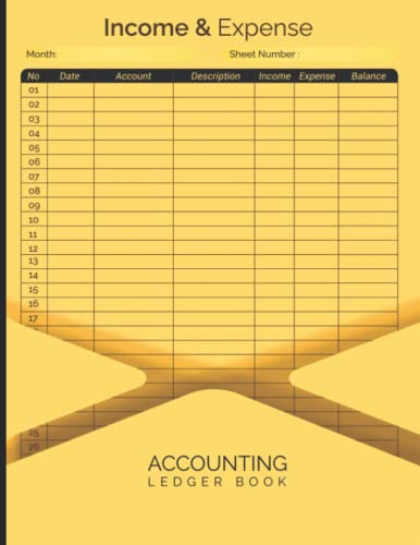 Accounting Ledger Book: Income Personal Expenses Ledger Book | Simple ...