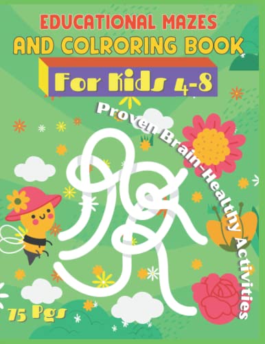 Educational Maze & Coloring Book For Kids: Children's Mazes Book A ...