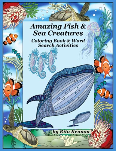 Amazing Fish & Sea Creatures: Coloring Book & Word Search Activities by ...