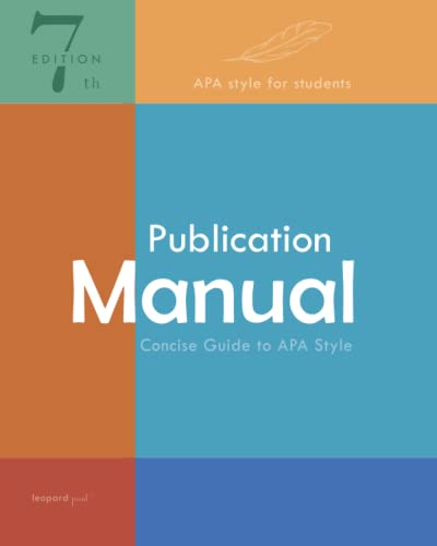 APA Style Pub Manual 7th edition: APA style for students by Leopard ...