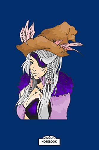 Anime Lady Pirate Notebook: Journal, Lined College Ruled Paper, Diary ...