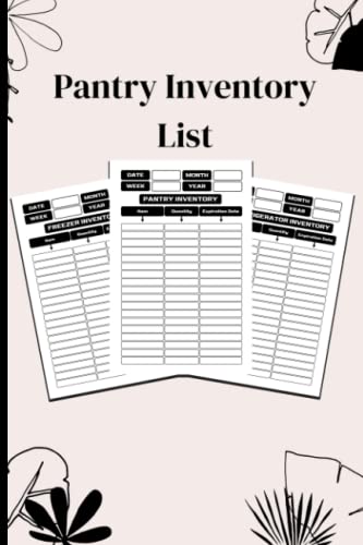 Pantry Inventory List: Pantry Inventory Log Book | Refrigerator ...