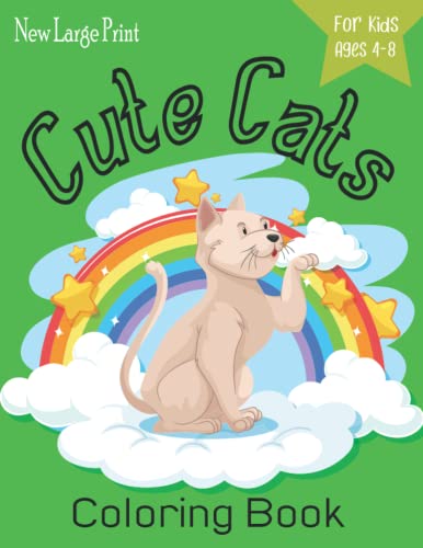 New Large print Cute Cats Coloring Book for Kids Ages 4-8: Fun And Easy ...