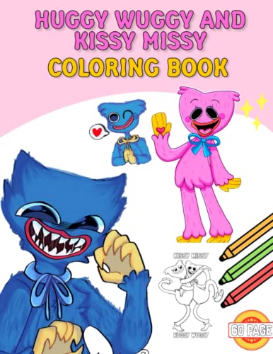 Huggy Wuggy And Kissy Missy Coloring Book: New Original colouring Poppy ...