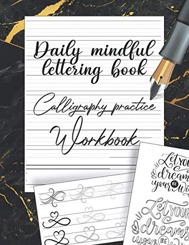daily mindful lettering book: cursive handwriting workbook for adults ...
