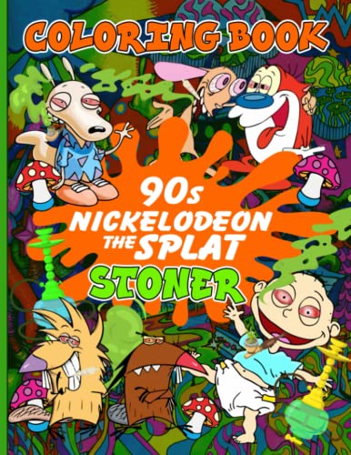 90s Stoner Coloring Book: Stress-relief With Easy Pot Pothead The Splat ...