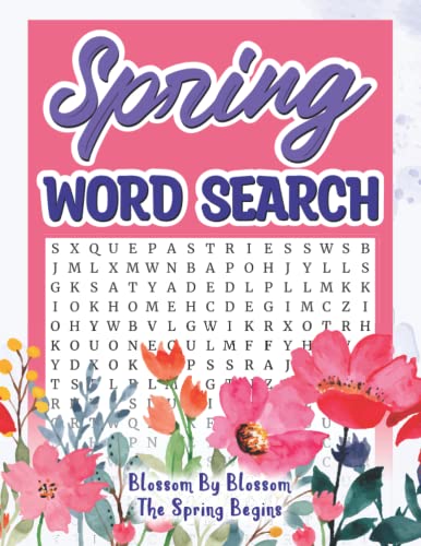Spring Word Search Puzzle Book: Spring Game Extra Large Print Word Find ...