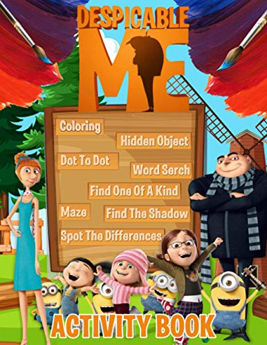 Despicable Me Activity Book: Adults, Kids Word Search, Dot To Dot, Find ...