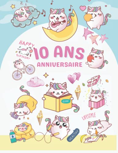10 ans Anniversaire: Carnet filles 10 ans | Couverture Chats Et ...