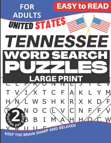 TENNESSEE LARGE PRINT WORD SEARCH PUZZLES FOR ADULTS EASY TO READ KEEP ...