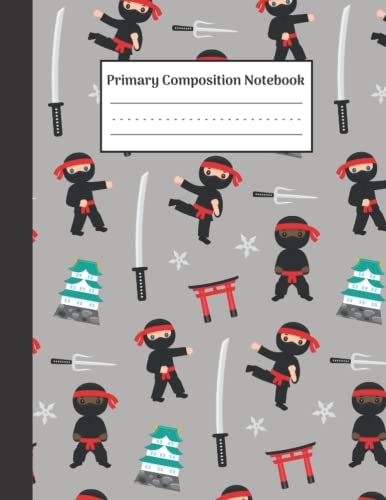 Primary Compositon Notebook: Ninja Sword Draw and Write Journal for ...