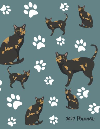 2022 Planner: Tortoiseshell Cat 2022 Weekly Monthly Planner Organizer ...