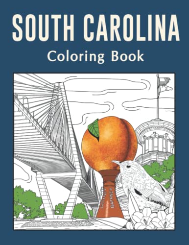 South Carolina Coloring Book: Adult Coloring Pages, Painting on USA ...