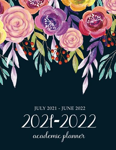 2021-2022 Academic Planner: Watercolor Floral Cover | July 2021-June ...